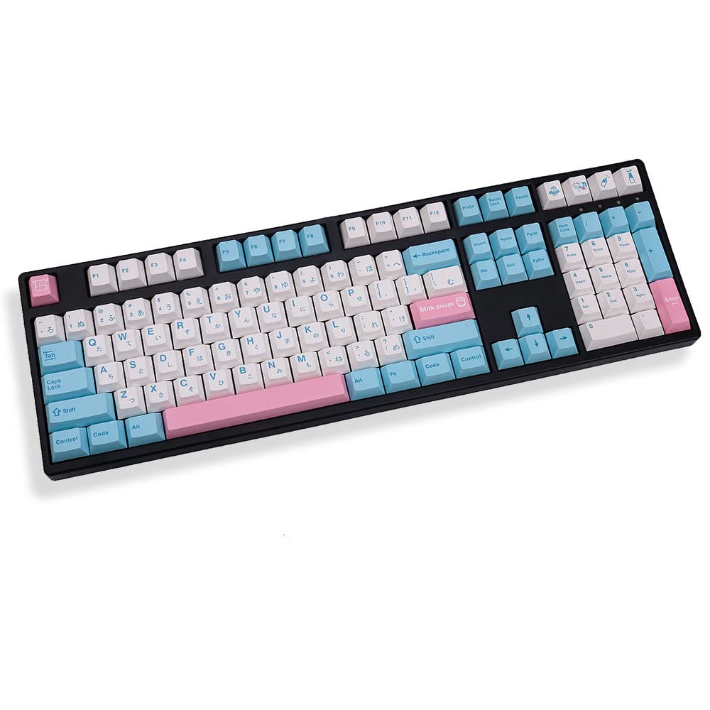Benemate 104 + 37 Keycap Set, Dye-Sublimation PBT Keycaps, Cherry Profile Custom Keycaps for DIY Cherry MX Mechanical Gaming Keyboards, Milk Cover