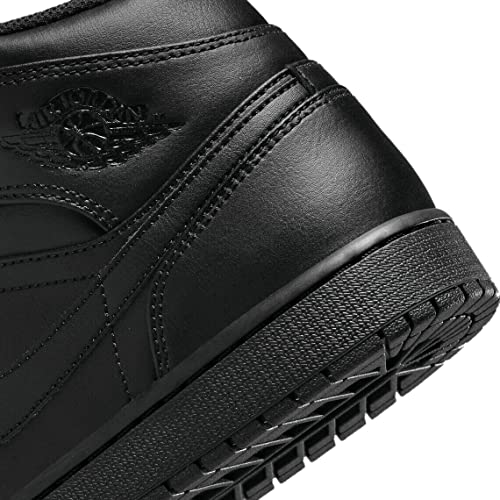 Jordan Mens Air Jordan 1 Mid 554724 093 "Triple Black - Size 10.5