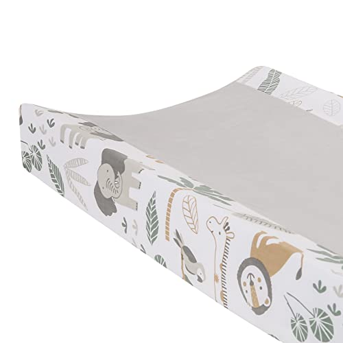 Lambs & Ivy Jungle Friends Soft, Warm & Cozy Safari Changing Pad Cover - Gray
