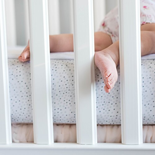 QuickZip Crib Sheet Set - Faster, Safer, Easier Baby Crib Sheets - Includes Gray Wraparound Base & 3 Zip-On Sheets - 2 Gray Dot Cotton, 1 Gray Cotton - Fits All Standard Crib Mattresses