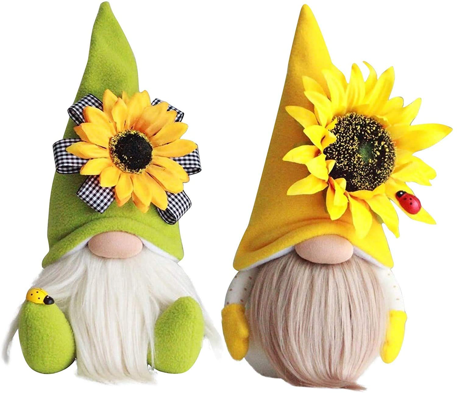 GDYYEZI Sunflower Garden Gnome, Sunflower Spring Gnome Mantel Display,Handmade Gnome Faceless Plush Doll, Farmhouse Tiered Tray Rustic Sca