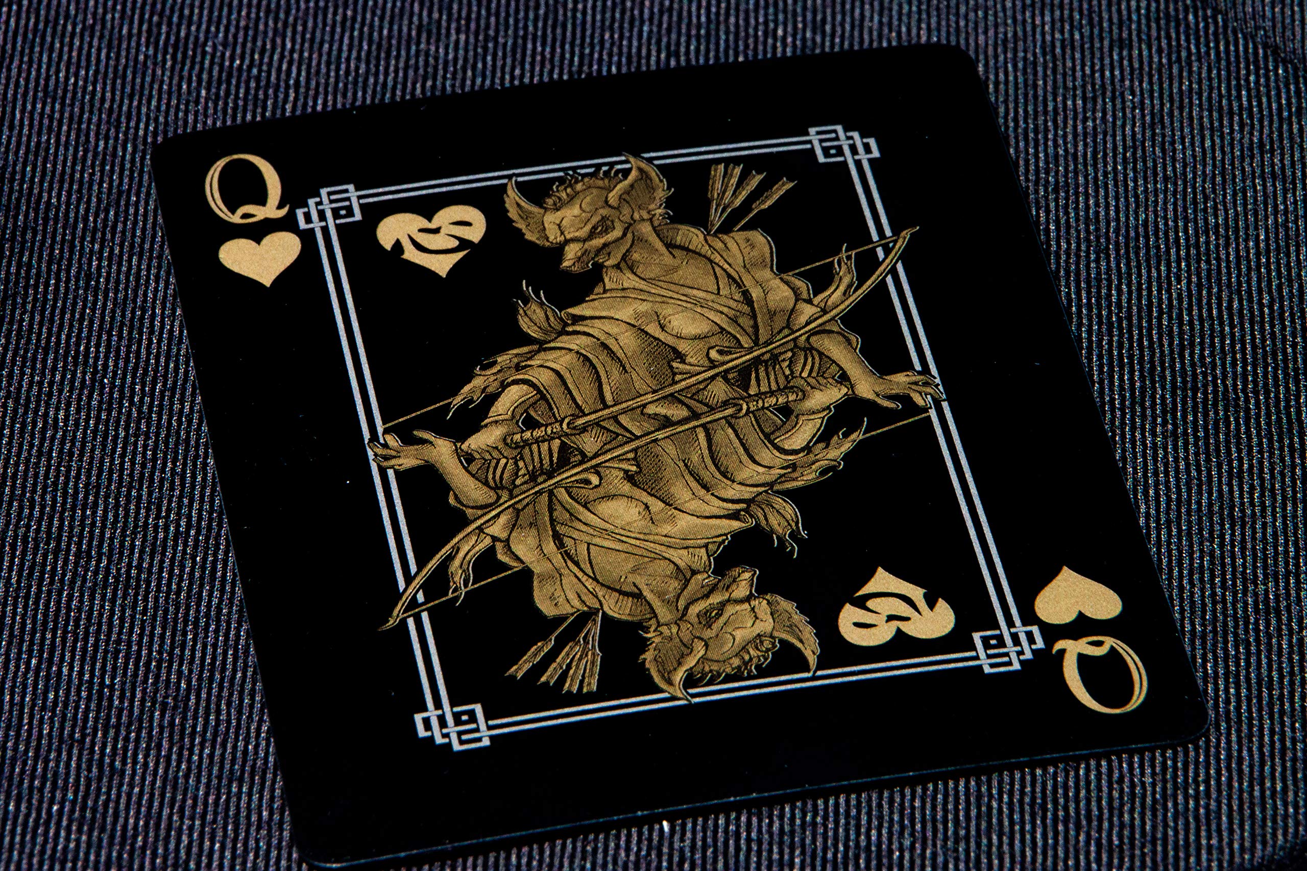 Gent Supply Plastic Waterproof Mythical Creatures II (All New Creatures) - Black Silver & Gold Edition Playing Cards