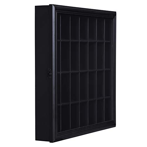 Gallery Solutions 18x16 Shot Glass Hinged Front Display Case, 18" x 16", Black