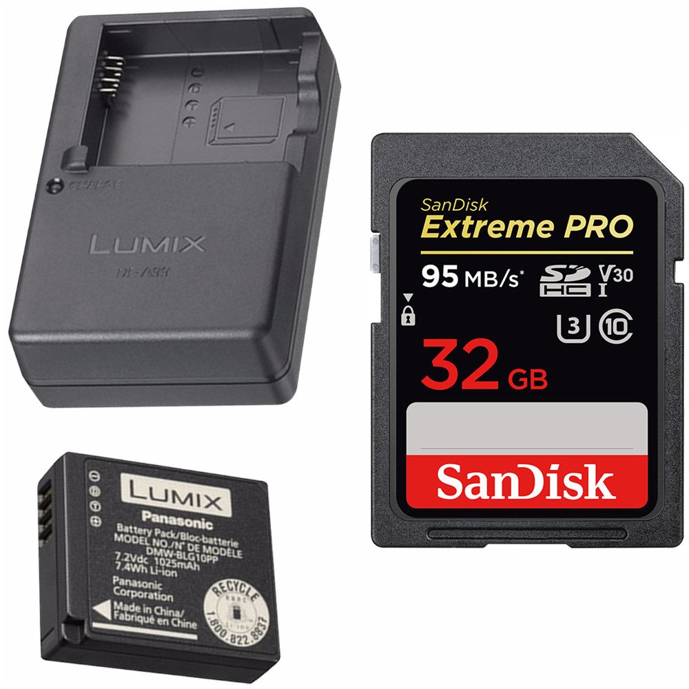 Panasonic Lumix Battery & Charger Pack w/SanDisk 32GB SD Card