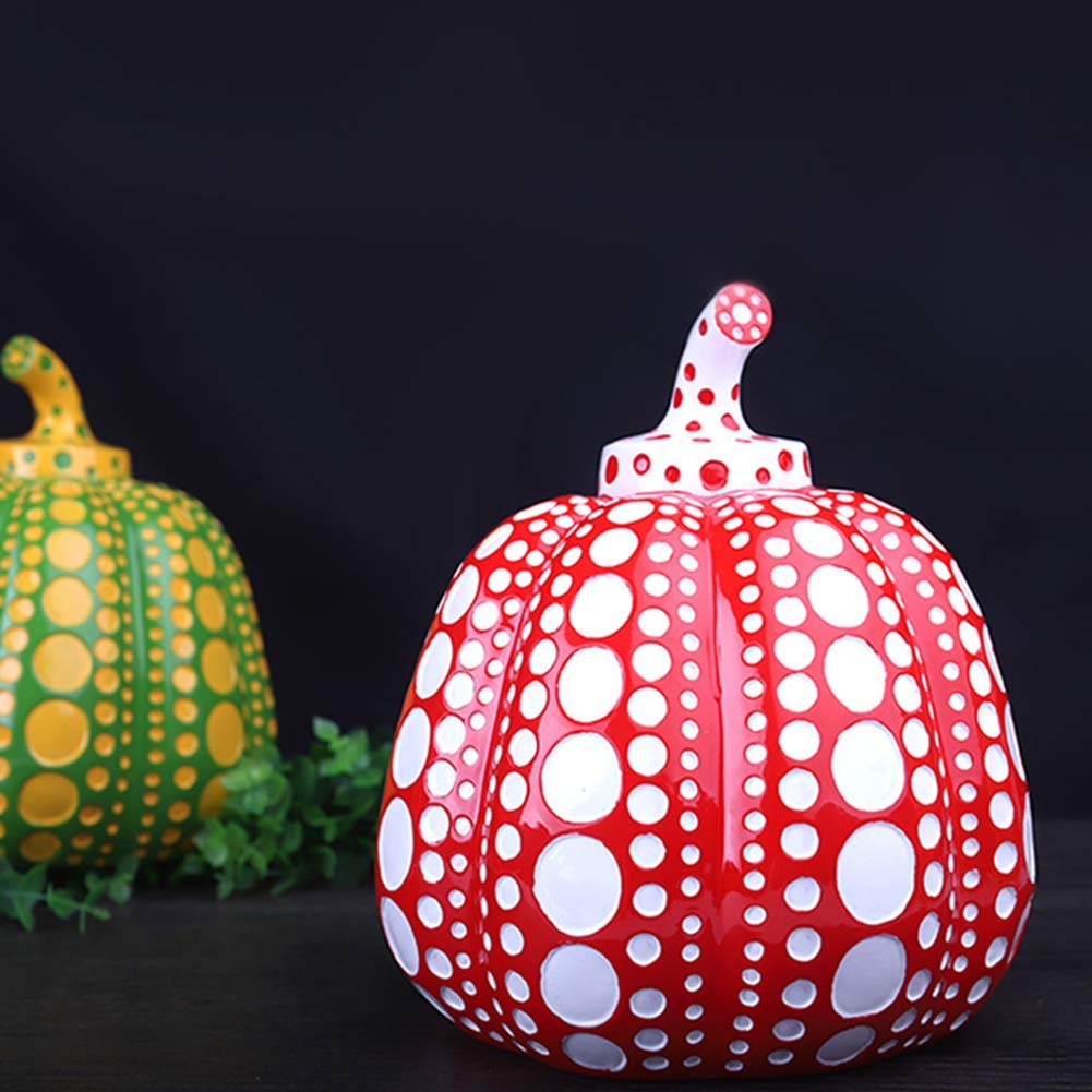 JSMY Cestbon Sculpture Decoration Statue Kusama Yayoi Pumpkin Artists Modern Sculpture Dot Art Home Decor Accessories Office Art Wedding Statue,Gold