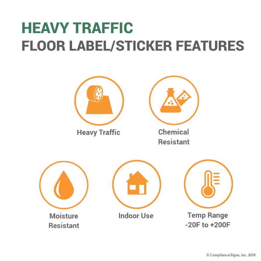 ComplianceSigns.com Exit (with Up Arrow) Heavy Traffic Floor Label Decal for Enter/Exit, 18 Inch Red Self-Adhesive Vinyl