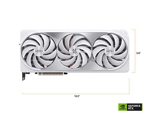 Gigabyte GV-N4080AERO OC-16GD GeForce RTX 4080 16GB AERO OC Graphics Card, 3X WINDFORCE Fans, 16GB 256-bit GDDR6X, Video Card