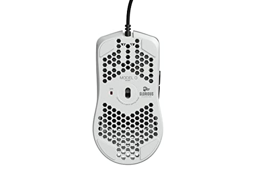 Glorious Gaming Mouse - Model O Minus 58 g Superlight Honeycomb Mouse, RGB Mouse - Matte White Mouse, USB Gaming Mouse