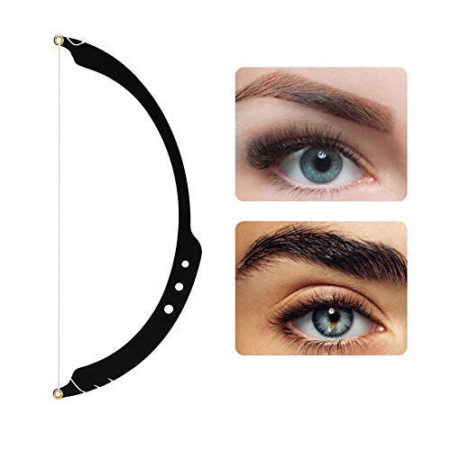 Eyebrow Mapper with Strings, String/symetric brow drawing marking ruler, Microblading Line Marker Ruler Eyebrow Tattoo Measuring Tool With 10pcs Thread Lines for Eyebrow Mapper(Black)
