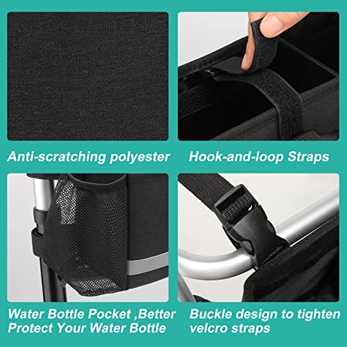 EXLIFBAG Walker Basket, Folding Walker Bag with Cup Holder, Walker Accessories for Seniors, Black