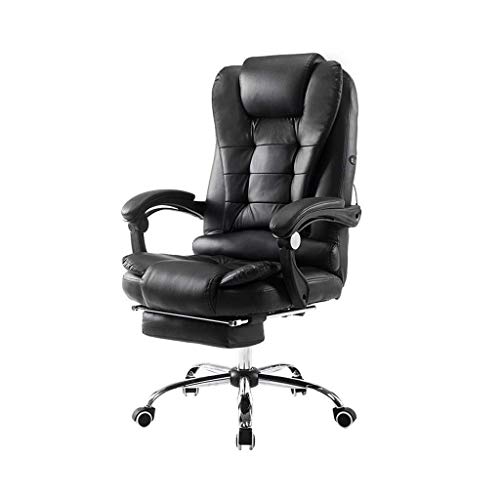 ZLBYB Office Chairs with Pillow Foot Pad Seat Back Adjustable Lifting Tilt Swivel Chair Artificial Leather Game Chair