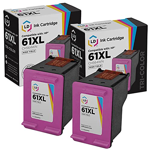 LD Remanufactured Ink Cartridge Replacements for HP 61XL CH564WN High Yield (Color, 2-Pack)