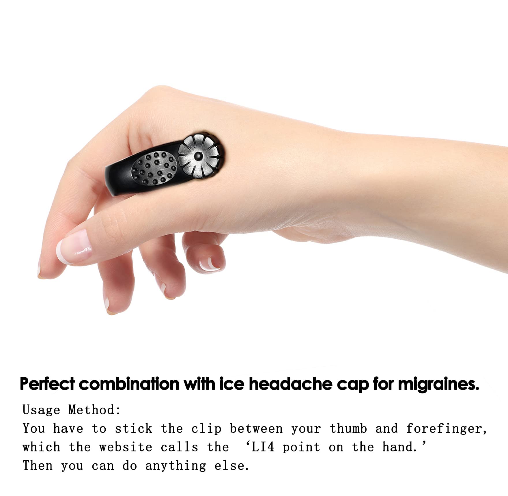 Briyard Migraine Relief Cap (400FF), Headache Relief Hat for Migraine Ice Head Wrap, Ice Pack for Headaches, Migrane Pain Relief Mask +Migraine Relaxation Clip Star Black