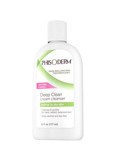 pHisoderm Deep Clean Cream Cleanser for Normal to Dry Skin, 6 fl oz Bottle (Pack of 6)