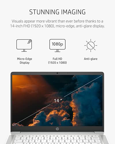 HP Chromebook 14 Laptop, Intel Celeron Processor, 4 GB RAM, 32 GB eMMC, 14β FHD (1920 x 1080) Chrome OS, Webcam & Dual Mics, Work, Entertainment, School, Long Battery Life (14a-na0170nr, 2021)