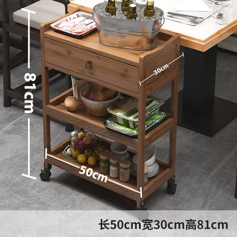 LIUJUN Thickened Vegetable Rack Dining Car Trolley Restaurant Food Delivery Car Serving Car Commercial Dish Shelf