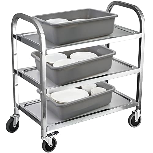 Jandson 22 L Commercial Bus Tubs, 4 Pack Utility Bus Box, Grey, F