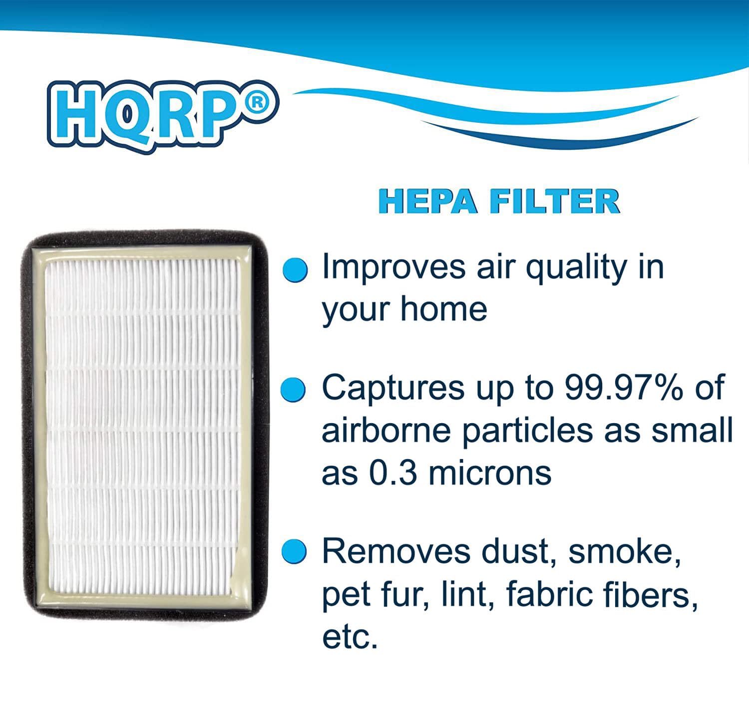 HQRP 2-pack HEPA Filter compatible with Black&Decker BXAP040 BXAP041 Table Top, parts BXFLTX FLT4010 Replacement