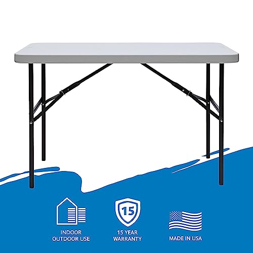 Iceberg IndestrucTable Commercial Folding Table, Indoor or Outdoor, Platinum, 750 lbs. Weight Capacity, 24β W x 48β L