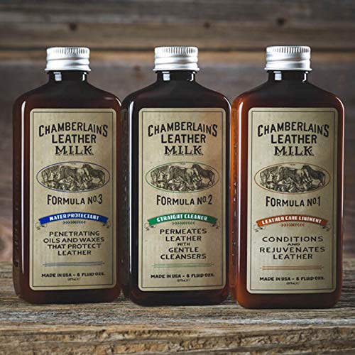 Leather Milk Leather Restoration Kit. Leather Cleaner, Conditioner, and Water Protector - No. 1-3 Leather Care Kit - All Natural, Non-Toxic. 2 Sizes. Made in The USA. Includes 3 Restoration Pads!