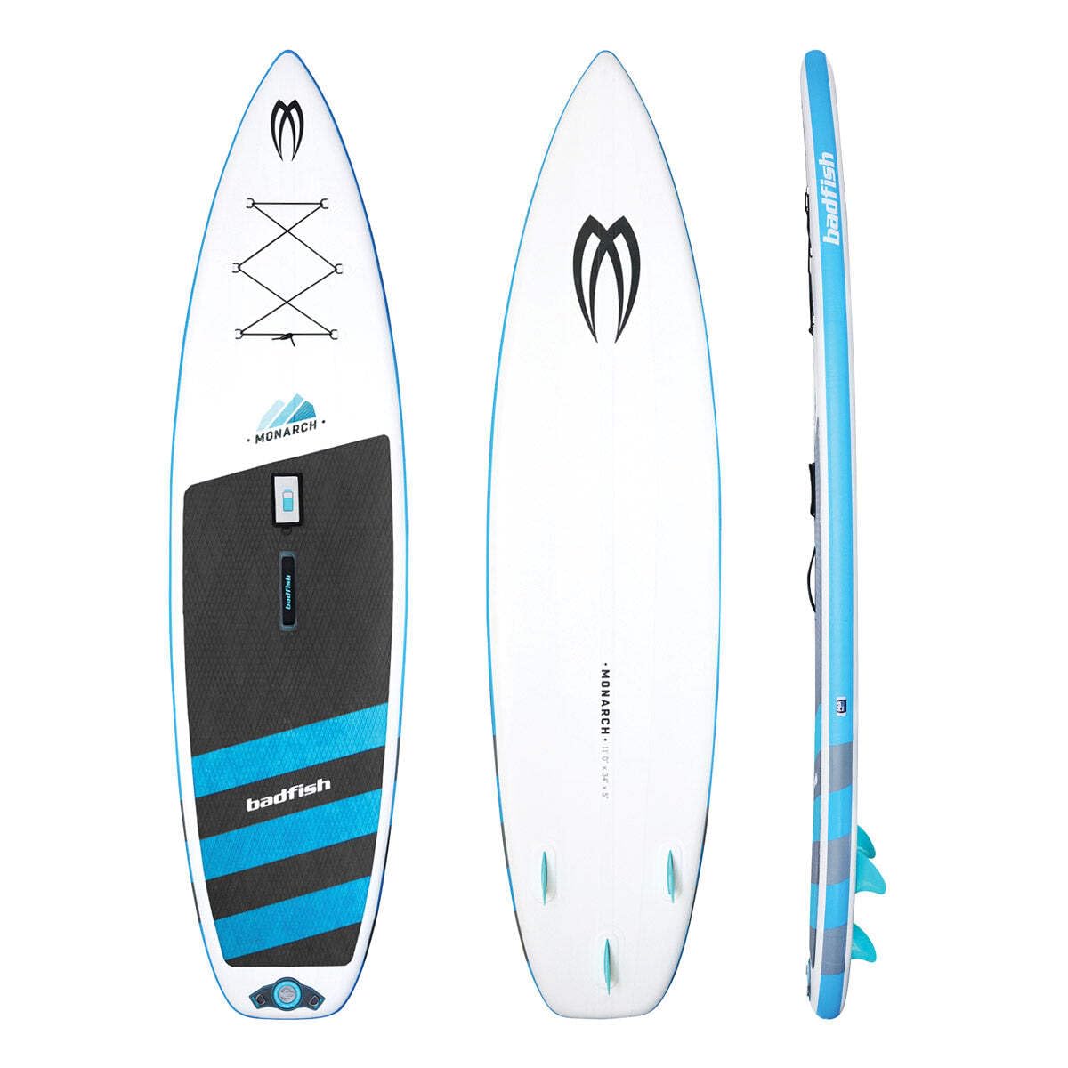 Badfish Monarch Inflatable Stand Up Paddle Board | SUP w/Paddle, Backpack Travel Bag, Pump, Fixed Fins, & Coiled Leash