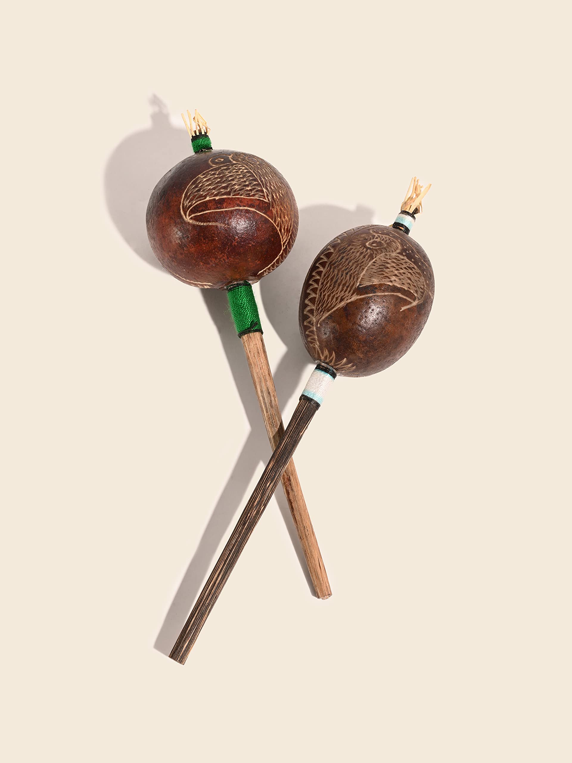 Peruvian Amazon Gourd Rattle - Eagle/Condor Medium (orange size)