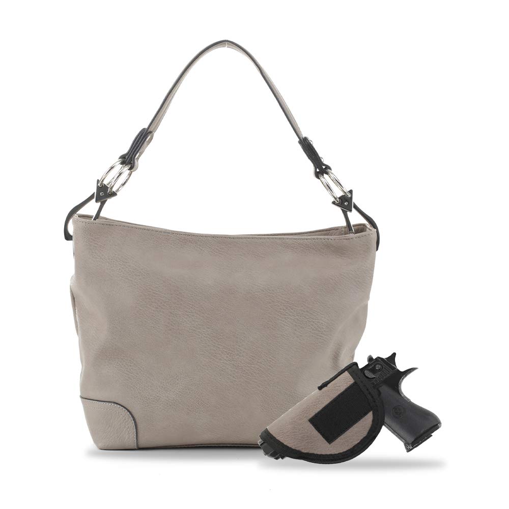 Lydia Large Concealed Carry Leather Hobo Purse For Women With Detachable Holster - Brown