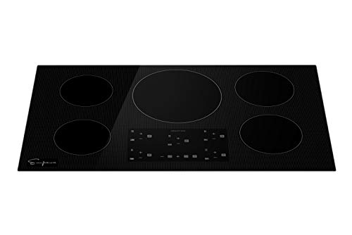 Empava 36” Electric Stove Induction Cooktop with 5 Power Boost Burners Smooth Surface Vitro Ceramic Glass in Black, 36 Inch