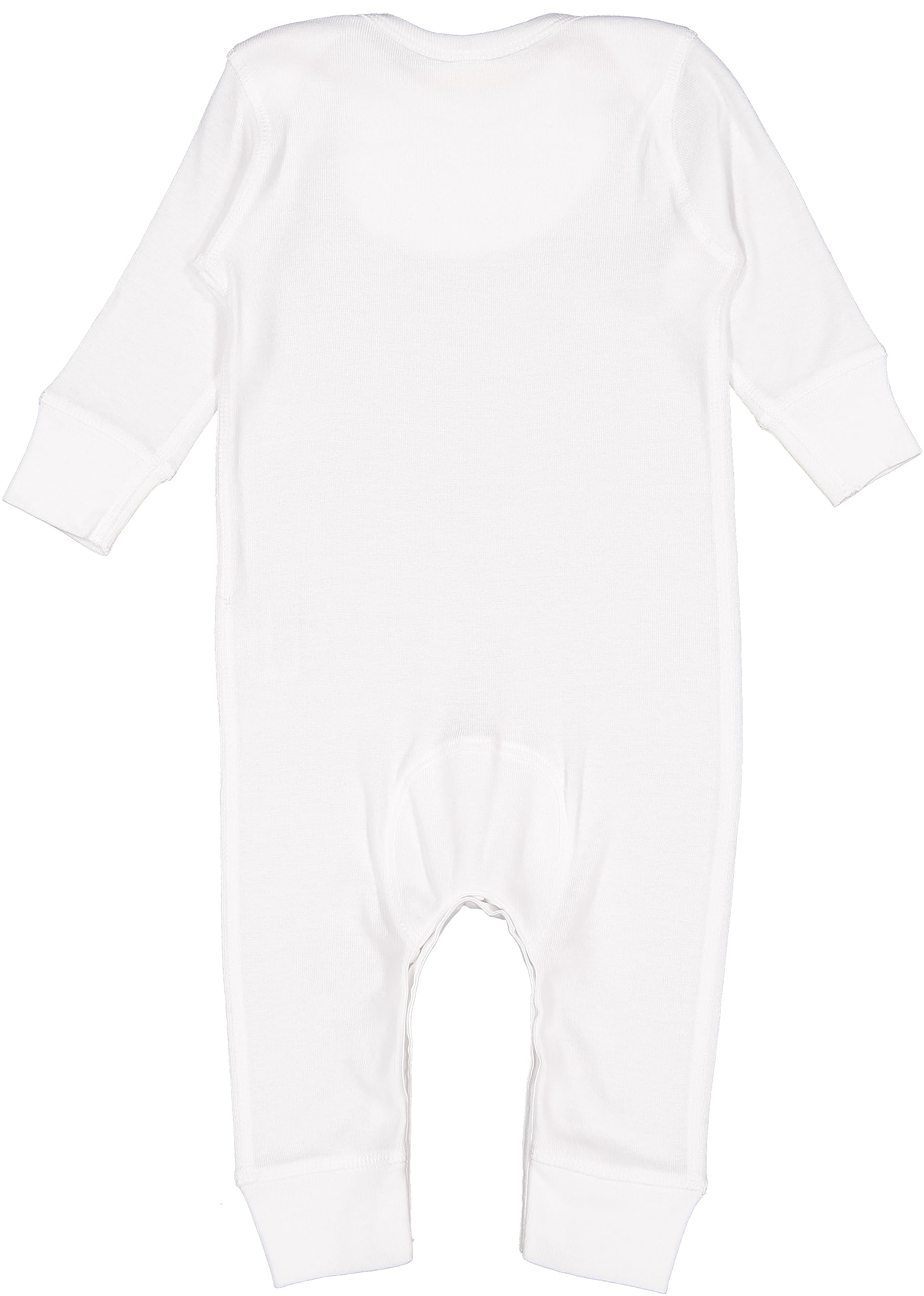 RABBIT SKINS Baby Long Sleeve Long Leg Bodysuit Boy & Girl | Newborn 0-3 to 24 Months, White, Newborn