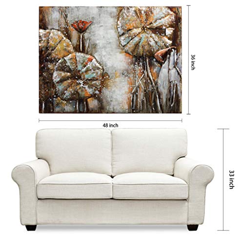 Empire Art Direct "Water Lilly Pads 1" Mixed Media Hand Painted Iron Wall Sculpture by Primo