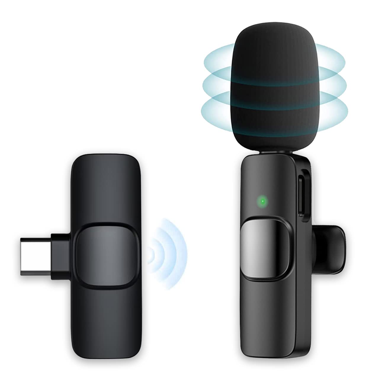 beobeu Wireless Lavalier Microphone,Plug-Play Wireless Mic for Recording Vlog YouTube Facebook Live Stream,TikTok,Vlog,Interview-Auto Sync,Noise Reduction,NO APP/Bluetooth Needed