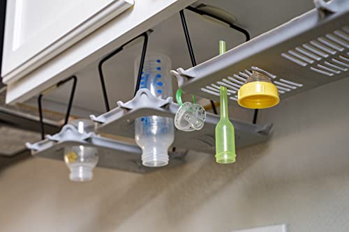 EZ Bottle Dry and Store - Cleaner Safer Counter Free Baby Bottle Drying Rack. No Tools Required Installs in Minutes Without Damaging Cabinetsâ3 Rack Designâ2 Spiral Drying Racks 1 Slotted Drying Rack