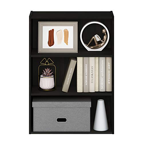 Furinno Pasir 3-Tier Open Shelf Bookcase, Espresso