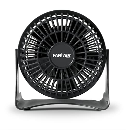 FanFair Mini High Velocity Personal Fan 4 Inch Fan Quiet Cooling, Tilt Up and Down Floor Fans Safe for Bedroom, Home or Office Use, Black