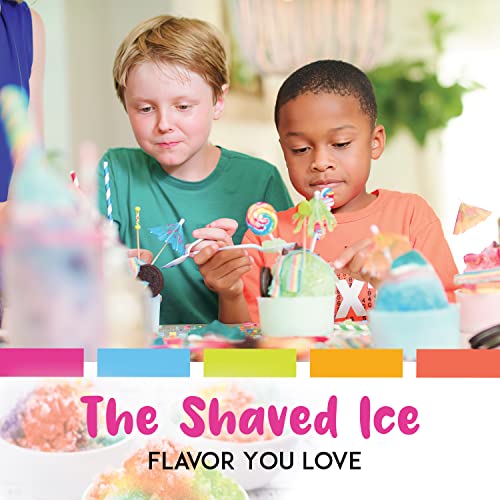 Hawaiian Shaved Ice S700 Kid-Friendly Snow Cone Machine Kit with 3 - 16oz. Syrup Flavors: Cherry, Grape, and Blue Raspberry, Plus 25 Snow Cone Cups, 25 Spoon Straws, and 3 Black Bottle Pourers