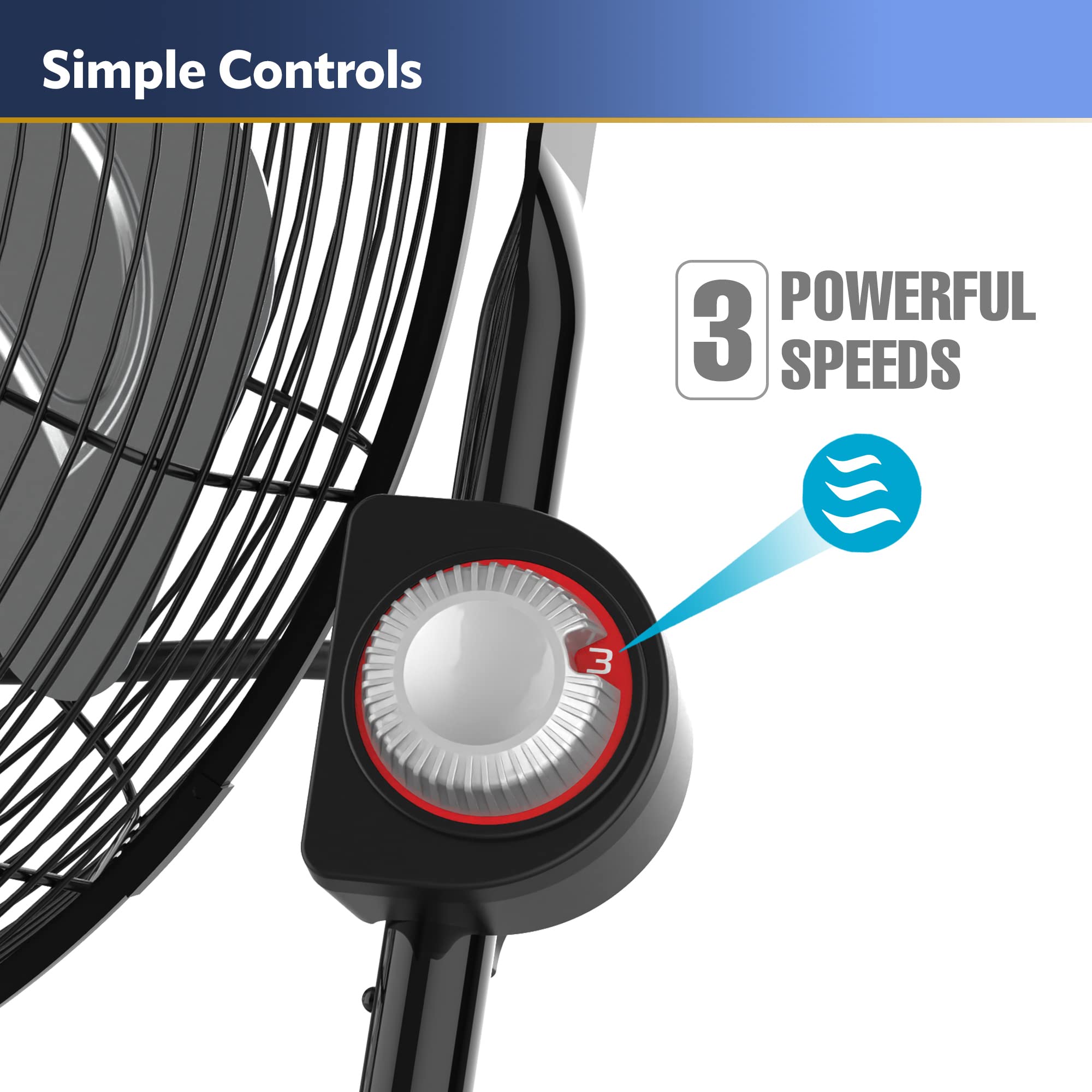Lasko High Velocity Floor Fan with Wall mount Option, 3 Powerful Speeds, Pivoting Fan Head for Home, Garage, Attic, 20", Black, 2264QM
