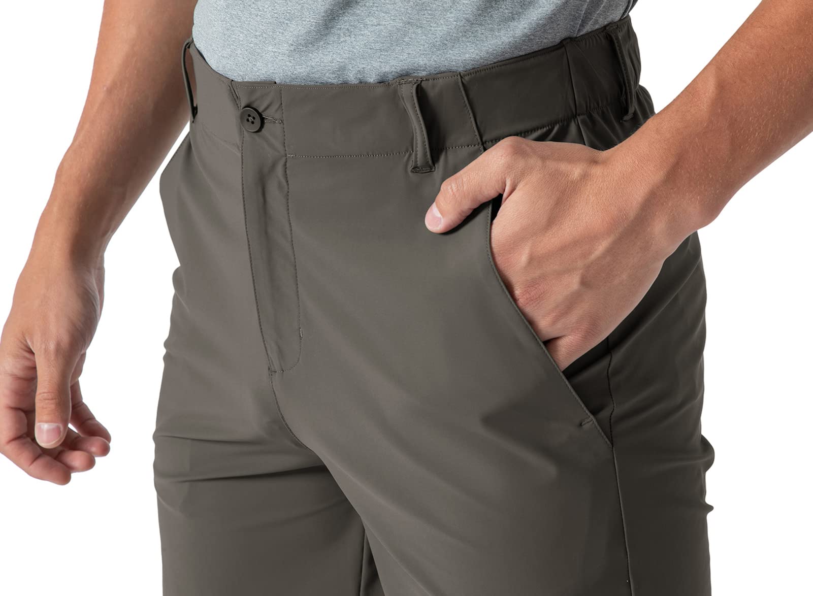 BASUDAM Men's Golf Shorts Cool Summer Nylon Stretch Classic-Fit Coffee 40