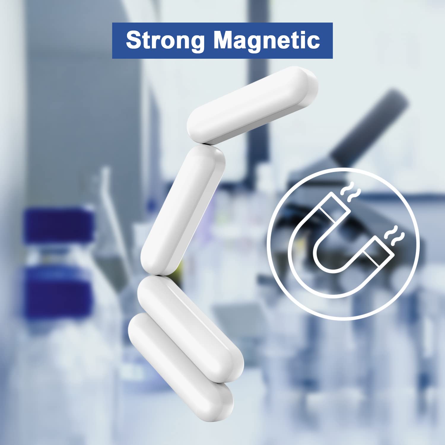 ONiLAB 8PCS 8 * 30mm Magnetic Stirrer Mixer Stir Bars, White Color, Stir Rod Magnetic, Laboratory Magnetic Stir Bar Set,Stir Plate Bar, Stir Plate Magnet Stick