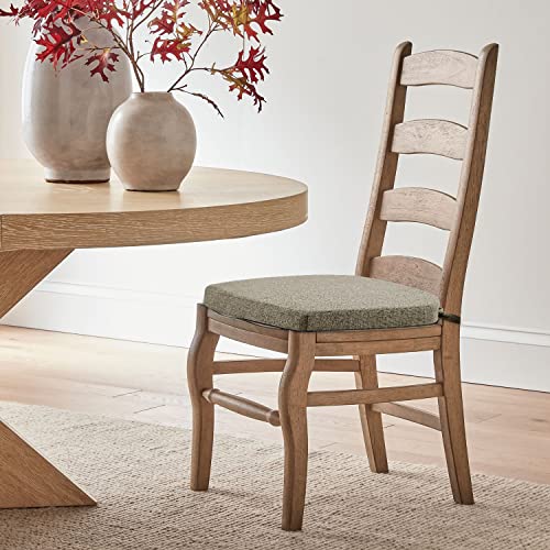 LOVTEX Chair Cushions for Dining Chairs 4 Pack - Memory Foam Chair Pads with Ties and Non-Slip Backing - Seat Cushion for Kitchen Chair 16"X16"X2", Khaki