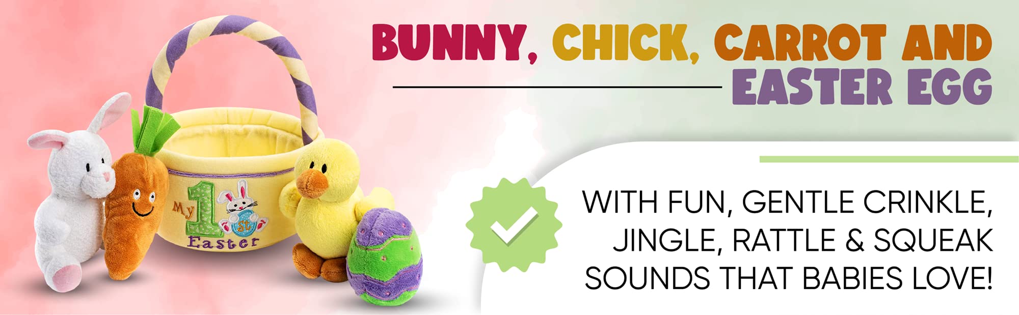 Genius Baby Toys My First Easter Basket for Baby ft Bunny Rabbit, Chick, Carrot and Easter Egg