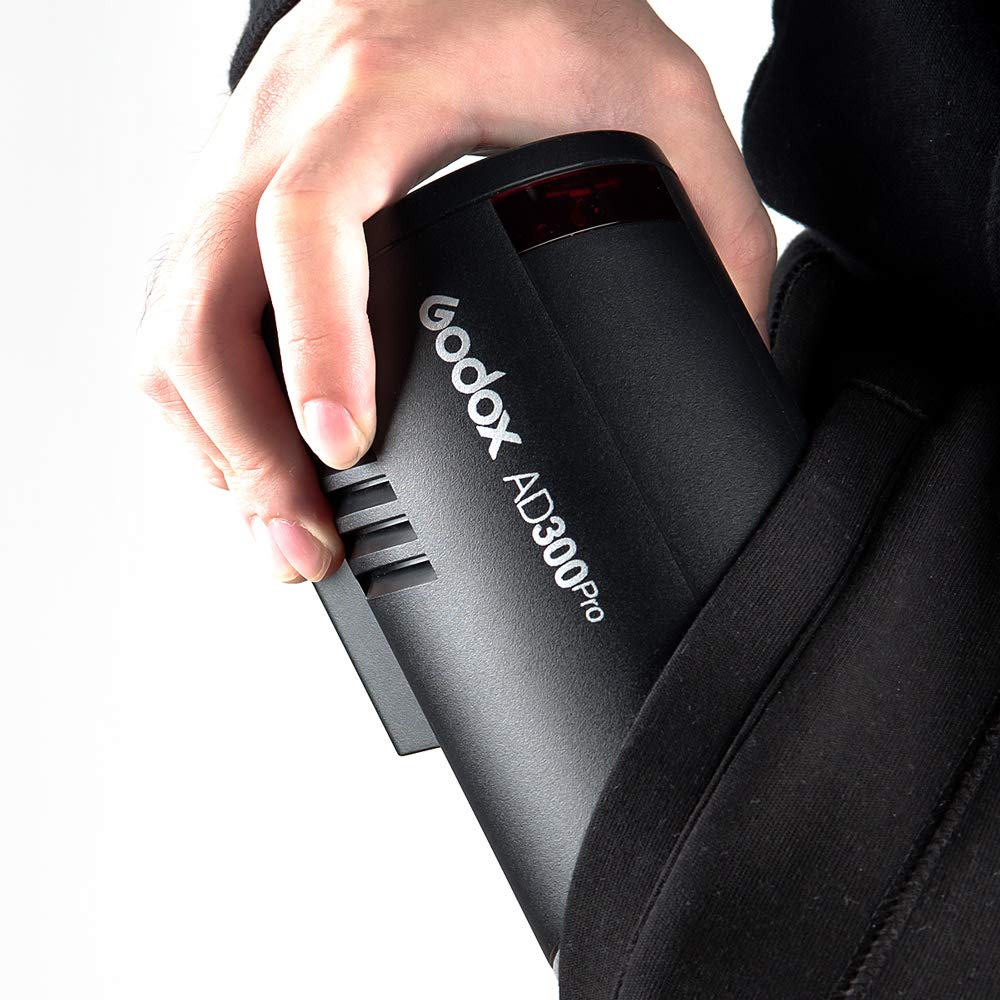 Godox AD300 Pro Outdoor Flash Strobe, 300Ws 2.4G TTL Flash Monolight, 1/8000 HSS, 2600mAh Lithium Battery, 12W Bi-Color LED Modeling Light for Wedding Portrait Studio Photography
