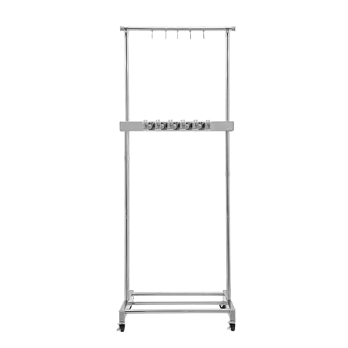 Broom mop Holder Cleaning Supplies Organizer Janitor Carts on Wheels, Movable Floor-Mounted Mop Rack, Housekeeping Station Storage Tools, for Garage, Garden, Closet