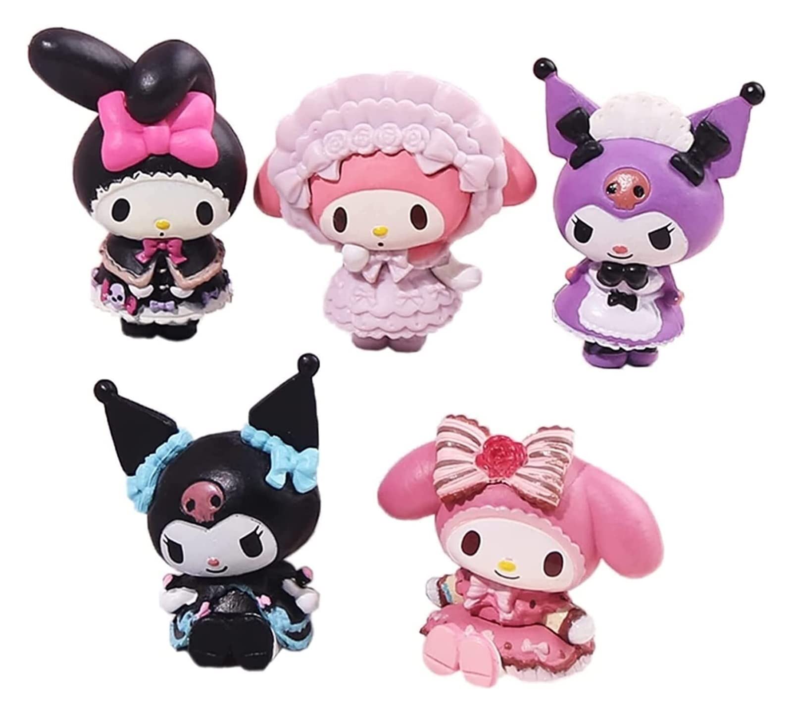 HENGNICE 5pcs Cute Anime Figures Set, Cake Decoration, Mini Anime Figures, PVC Model Figures Collectible Toy Set, Plants, Car Decoration, Valentine's Day Gift (Color : A)