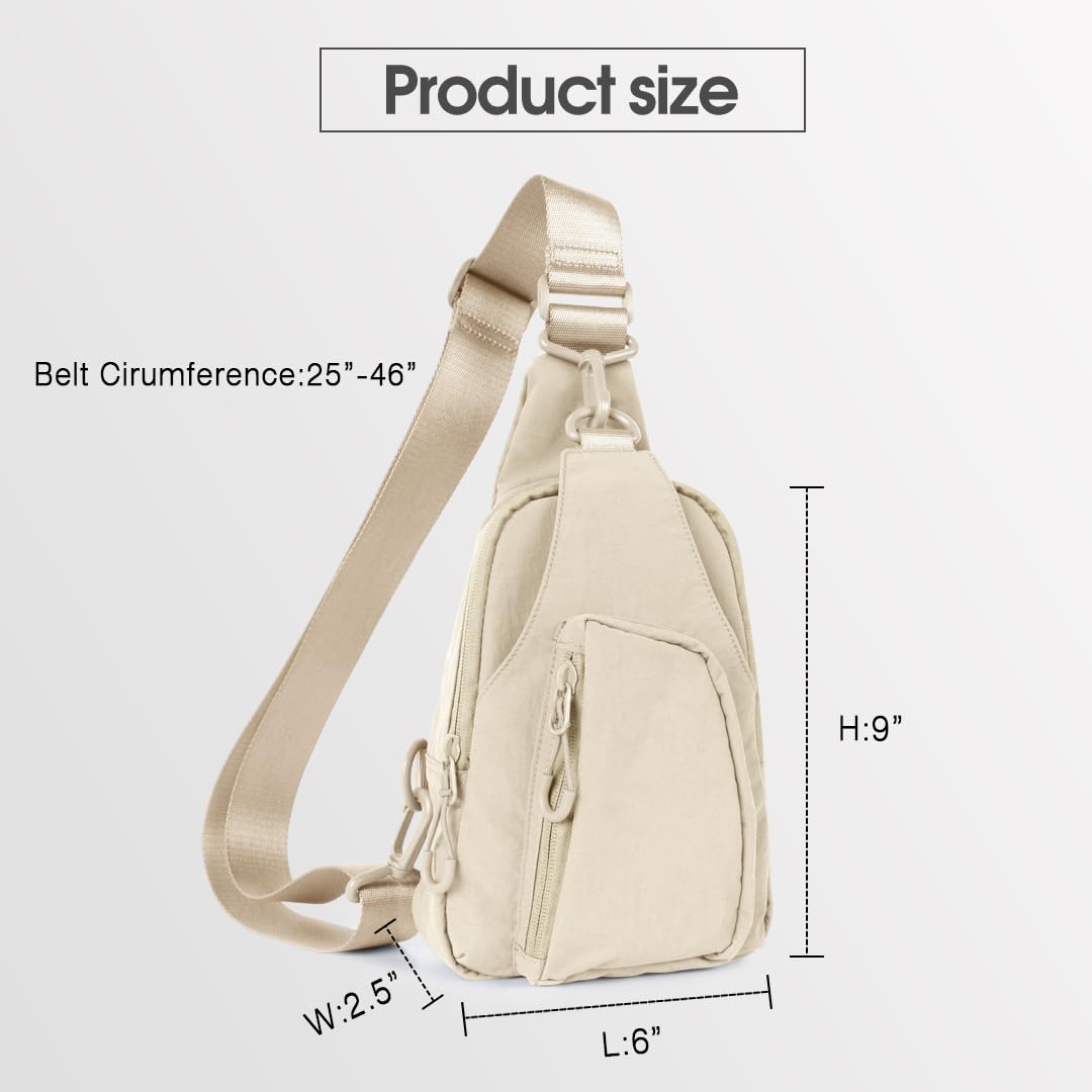 ASLABCREW Daily Sling Bag, Crossbody Daypack Chest Bag with Adjustable Straps Lightweight Small Backpack