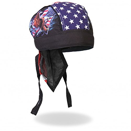 Authentic Bikers Headwraps, FLAG & EAGLE - Micro-Fiber & Mesh Lining HEADWRAP