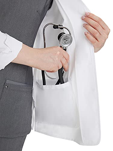 Healing Hands Womens Lab Coat 4 Pocket Full Sleeve Mid length 5064 Felicity The White Coat Minimalist Collection White L