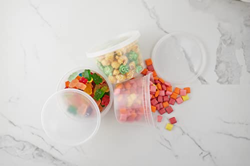 Healthy Packers Extra Thick Food Storage Containers with Lids (16oz - 24 Pack) - Great for Slime - Deli Pint Cups - Soup Containers | Microwave, Dishwasher and Freezer Safe