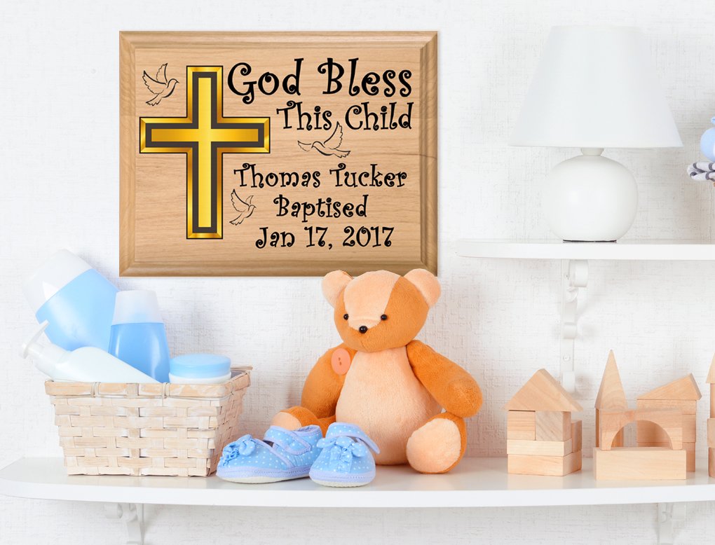 PERSONALIZED Baptism Gift Plaque Christening Gifts For Baby Girls Boys Babies Made in The USA