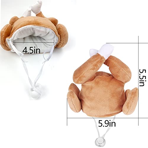 Cat Pet Thanksgiving Turkey Hat for Halloween Thanksgiving Costumes Hat Small Dog Drumstick Hat for Accessories and Party Favors.