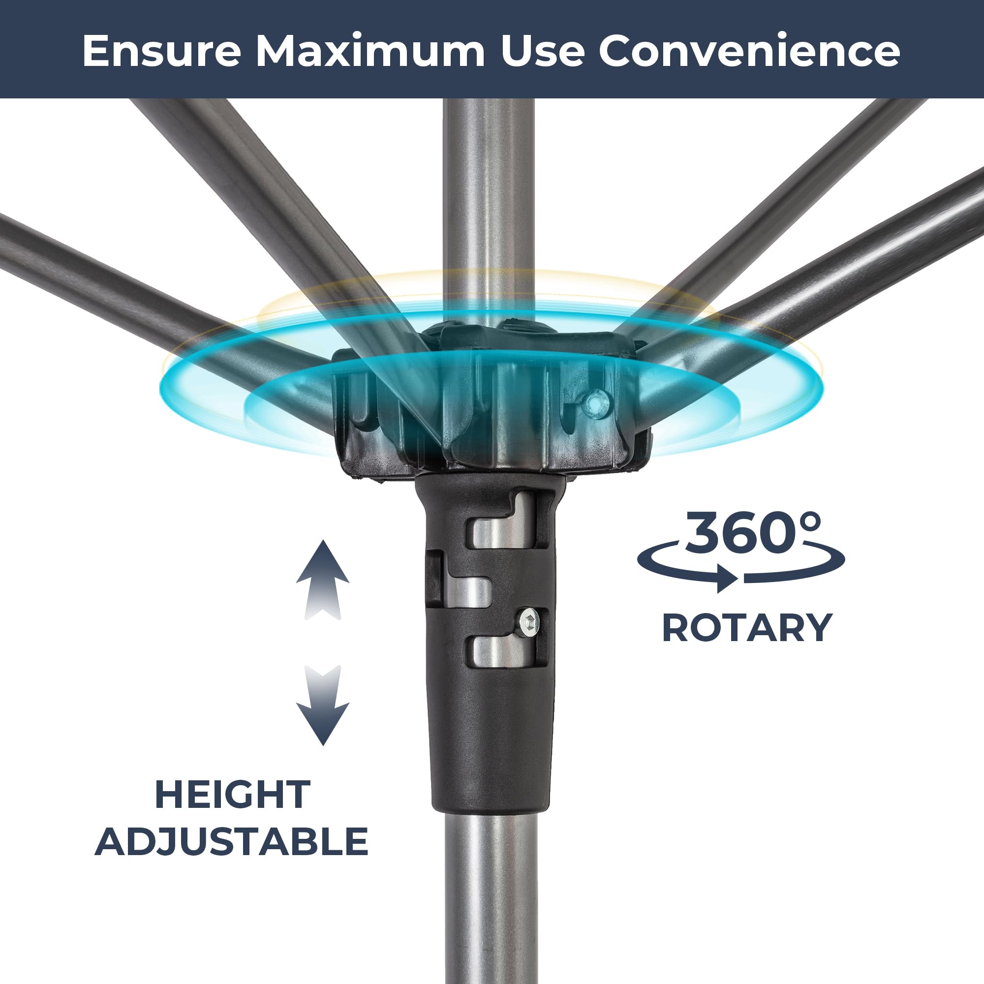 STO STO Umbrella Clothesline for Laundry, 4-Arm 12 Lines with 164 Feet Drying Space, Steel Frame, Adjustable Height, Outdoor Umbrella Rotary Drying Rack, Collapsible Clothes Drying Rack for Backyard
